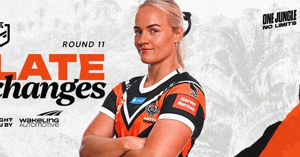 Late Changes: NRLW Round 11 vs Warriors | Wests Tigers