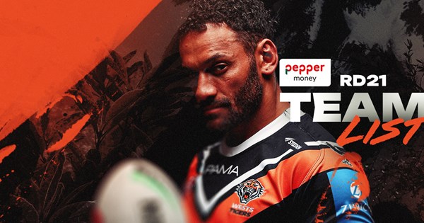 Team List: NRL Round 21 vs Panthers | Wests Tigers