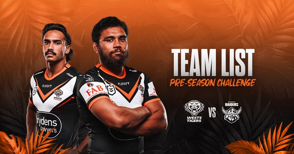 Late Changes: vs Canberra Raiders | Wests Tigers