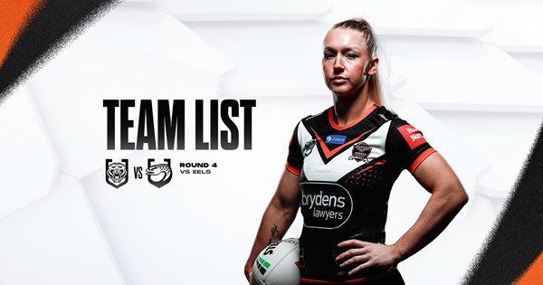 Team List: NRLW Round 4 vs Eels | Wests Tigers